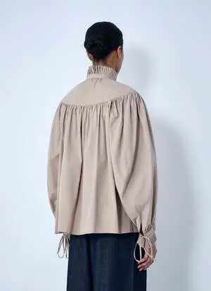 Dries Van Noten Gathered Neck Blouse - Cream