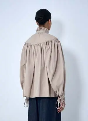Dries Van Noten Gathered Neck Blouse - Cream