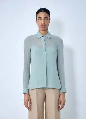 Max Mara Sheer Button-down Blouse