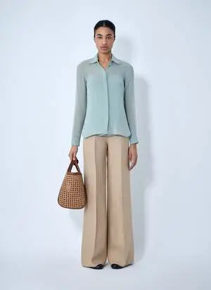 Max Mara Sheer Button-down Blouse