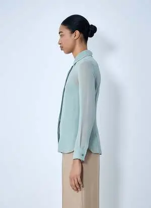Max Mara Sheer Button-down Blouse