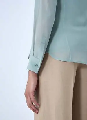 Max Mara Sheer Button-down Blouse