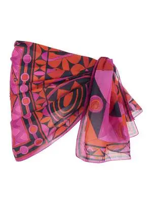 Emilio Pucci Sarong Fuchsia With Fringes In Fabric Is A Accessory - Multicolor