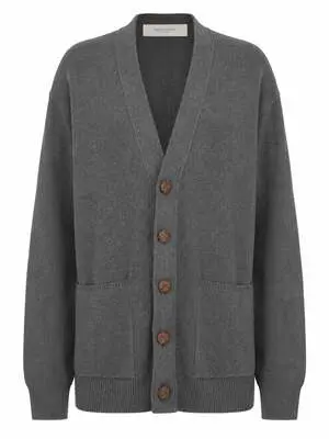 GOLDEN GOOSE Cardigan With Logo - Gray