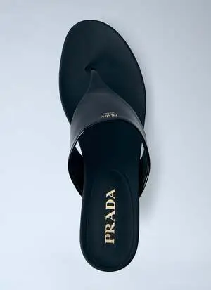 Prada Patent Leather Thong Sandals
