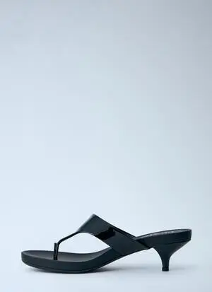 Prada Patent Leather Thong Sandals - Black