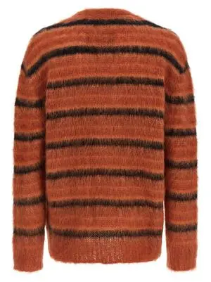Marni Brushed Striped Cardigan - Orange
