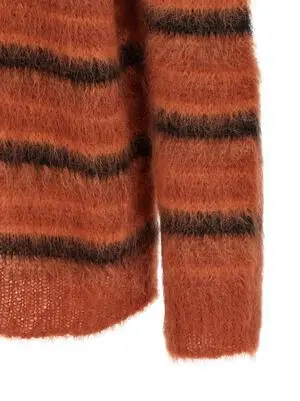 Marni Brushed Striped Cardigan - Orange