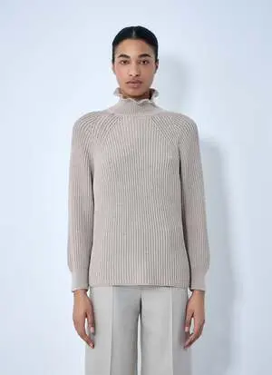 Max Mara Ribbed Knit High Neck Sweater