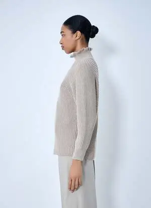 Max Mara Ribbed Knit High Neck Sweater