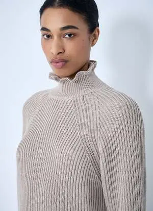 Max Mara Ribbed Knit High Neck Sweater