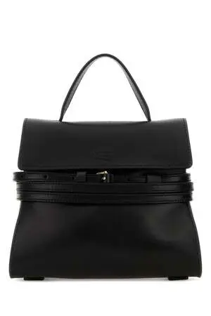 Moschino Nappa Leather Small Tie Me Handbag - Black
