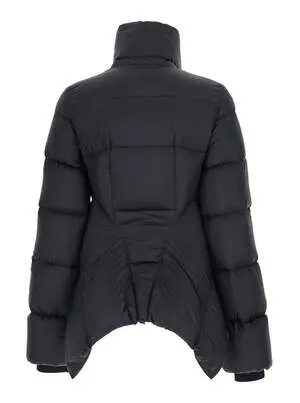 Rick Owens Naska Duvet Down Jacket With High Collar And Long Sleeves In Black Tech Fabric - Multicolor