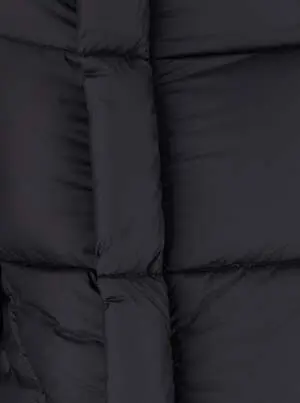 Rick Owens Naska Duvet Down Jacket With High Collar And Long Sleeves In Black Tech Fabric - Multicolor