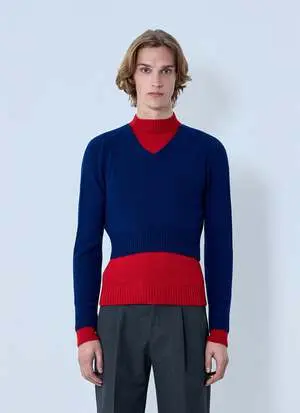 JIL SANDER Layered Knit Sweater - Blue