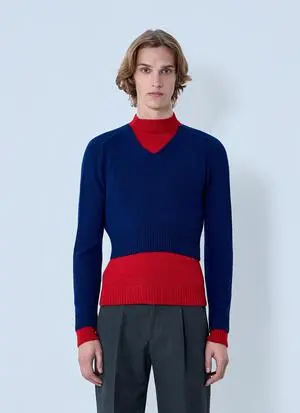 JIL SANDER Layered Knit Sweater - Blue
