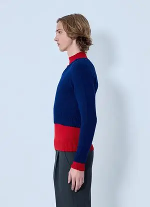 JIL SANDER Layered Knit Sweater - Blue