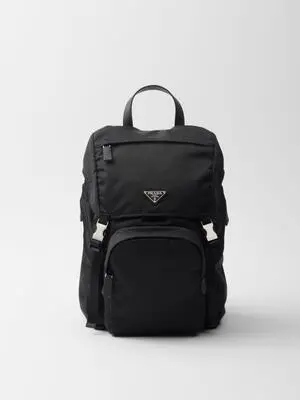 Prada Re-nylon And Saffiano Leather Backpack - Black