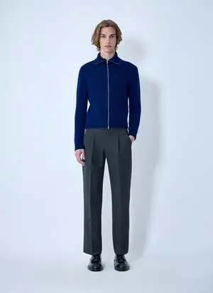 JIL SANDER Wool Knit Cardigan - Blue