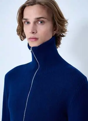 JIL SANDER Wool Knit Cardigan - Blue