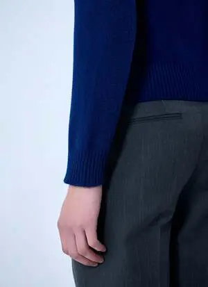 JIL SANDER Wool Knit Cardigan - Blue