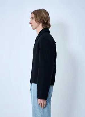 RIER Wool Blend Polo Sweater - Black