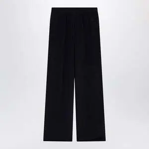 MAX MARA Max Mara Navy Blue Silk Relaxed Trousers Women