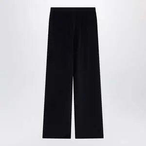 Max Mara Navy Silk Relaxed Trousers