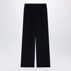 MAX MARA Max Mara Navy Blue Silk Relaxed Trousers Women