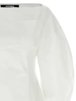 Jacquemus La Robe Chemise Casaco Cotton Poplin Dress - White