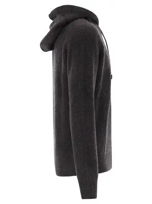 Tagliatore Ribbed Knit Hooded Sweater - Multicolor