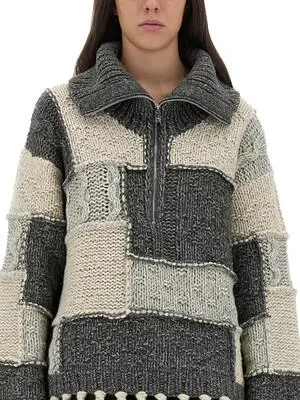 GANNI Patchwork Jersey With Fringe - Multicolor