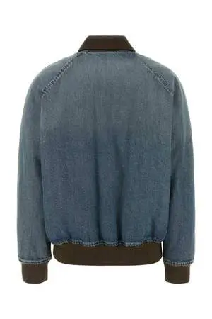 Miu Miu Denim Bomber Jacket - Blue