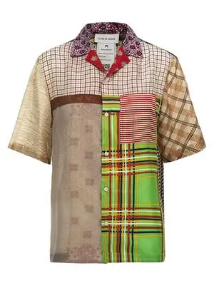 MARINE SERRE Regenerated Silk Scarves Bowling' Shirt - Multicolor