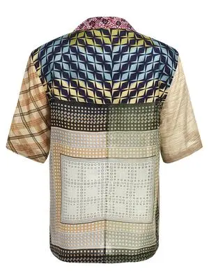 MARINE SERRE Regenerated Silk Scarves Bowling' Shirt - Multicolor