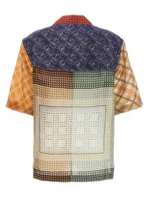 MARINE SERRE Regenerated Silk Scarves Bowling' Shirt - Multicolor