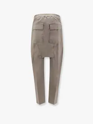 Rick Owens Cotton Drawstring Trousers - Gray