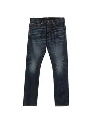 TOM FORD Jeans With Belt Loops And Logo Patch - Blue