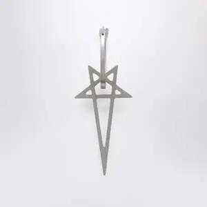Rick Owens Palladium-finished Pentagram Earring - Silver