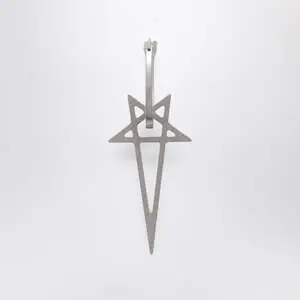 Rick Owens Palladium-finished Pentagram Earring - Silver