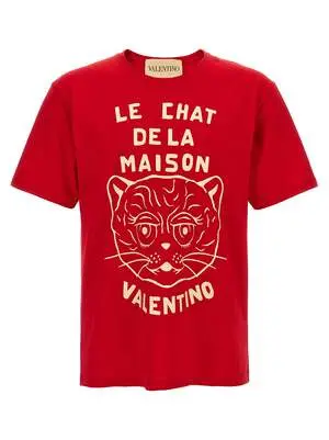 Valentino Garavani Le Chat De La Maison' T-shirt - Red