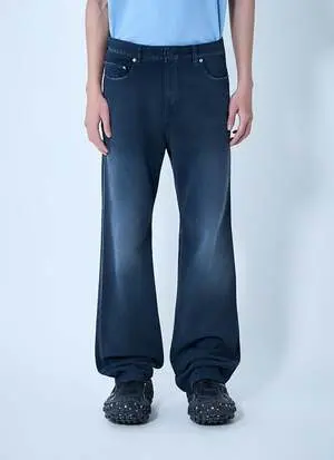 Balenciaga Curved Knee Denim Trousers - Blue