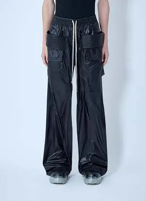 Rick Owens Creatch Wide Cargo Drawstring Pants - Black