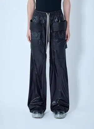 Rick Owens Creatch Wide Cargo Drawstring Pants - Black