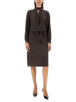 Kiton Silk Dress - Brown