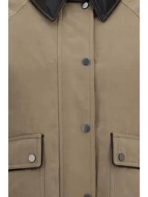 Brunello Cucinelli Padded Down Jacket With Leather Collar