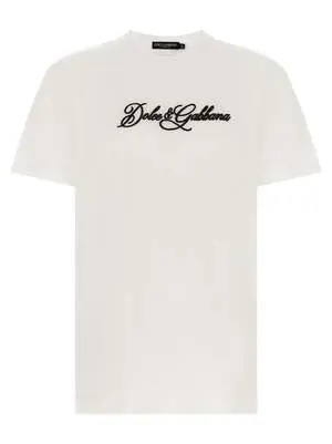 Dolce & Gabbana Logo Embroidery T-shirt - White