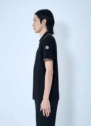 Moncler Polo Shirt With Ribbed Trims