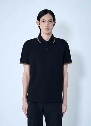 Moncler Polo Shirt With Ribbed Trims