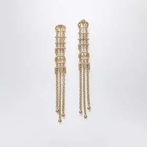 Chloé Gold-tone Earrings With Logo Lettering - Silver